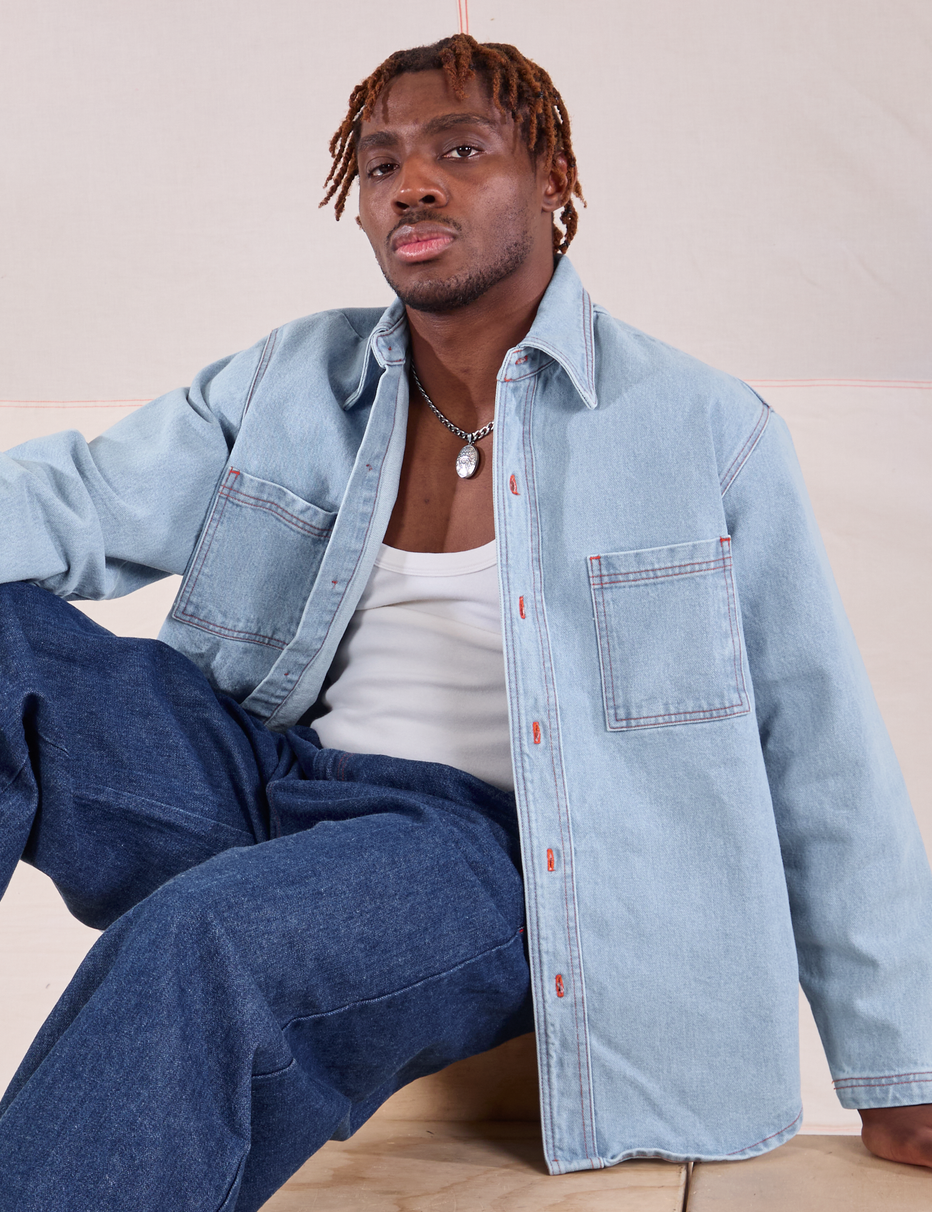 Denim Overshirt - Light Wash – BIG BUD PRESS