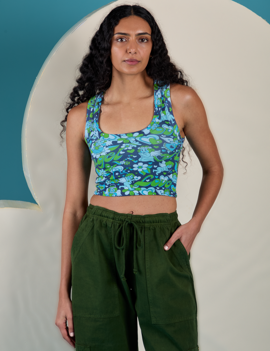 Cropped Tank Top - Angel Print *FINAL SALE* – BIG BUD PRESS
