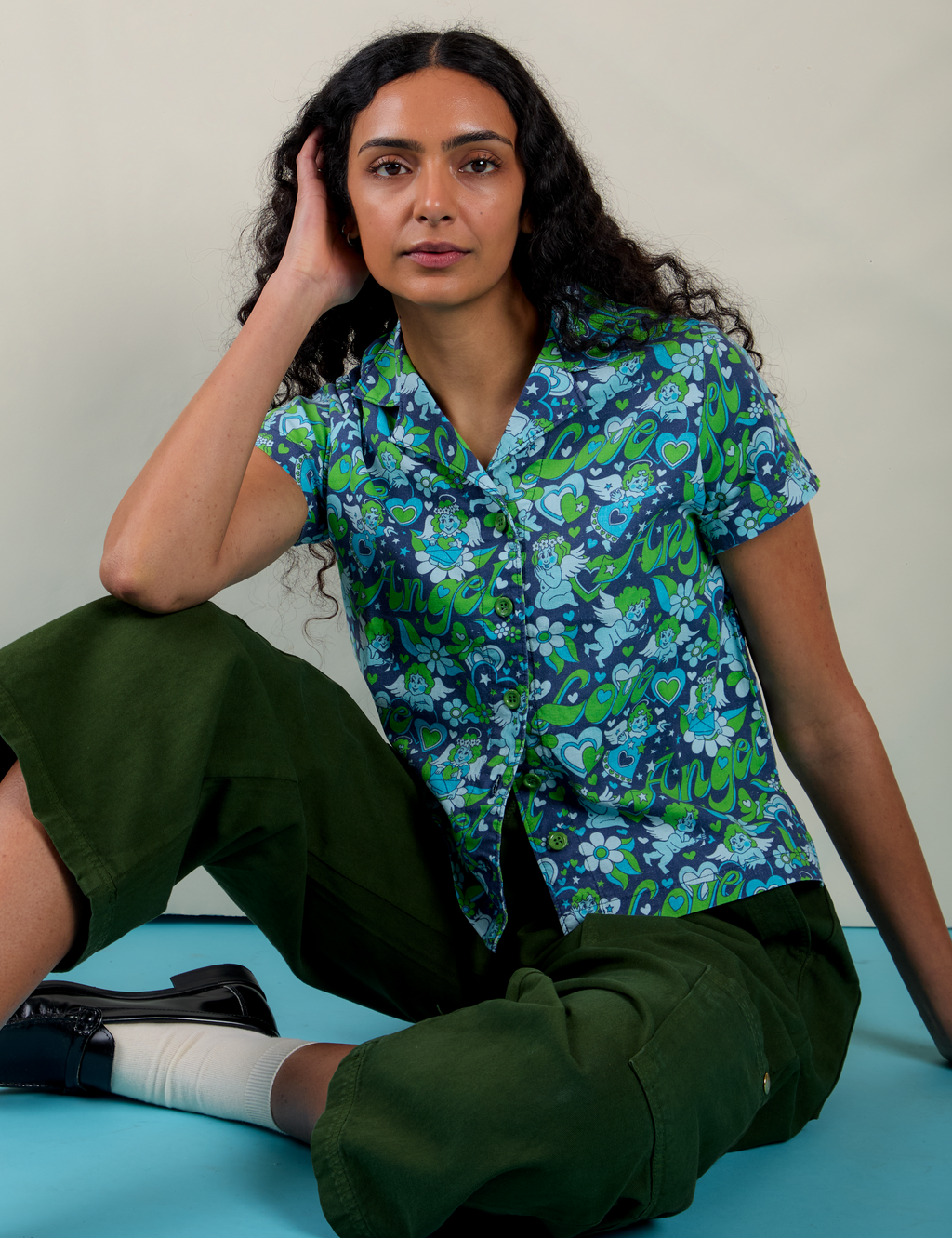 Angel Print Pantry Button-Up *FINAL SALE* – BIG BUD PRESS