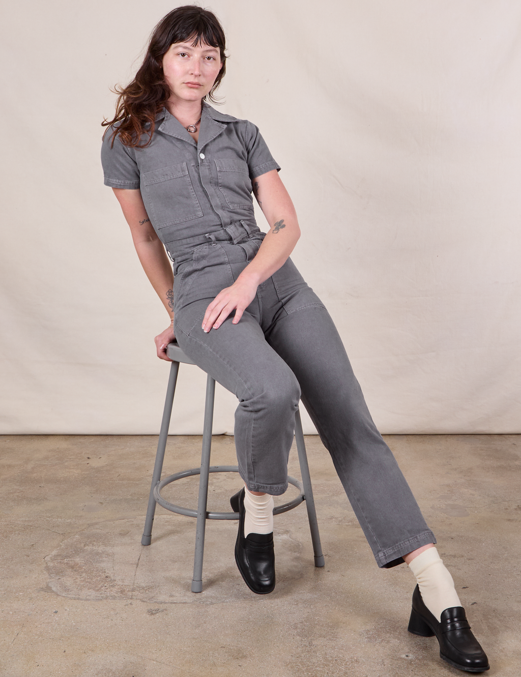 Short Sleeve Jumpsuit - Washed Grey – BIG BUD PRESS