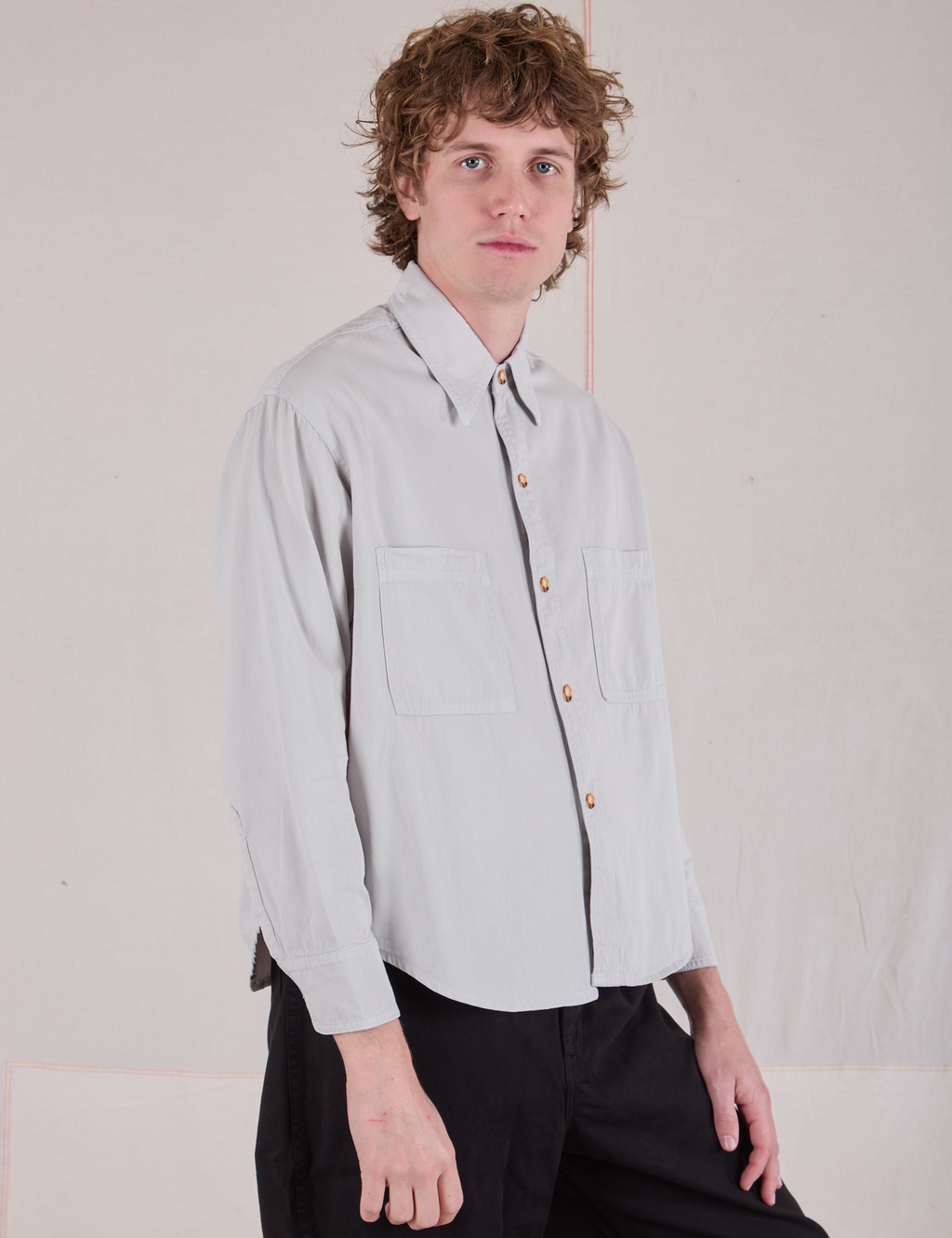 Cropped Overshirt - Stone White *FINAL SALE* – BIG BUD PRESS
