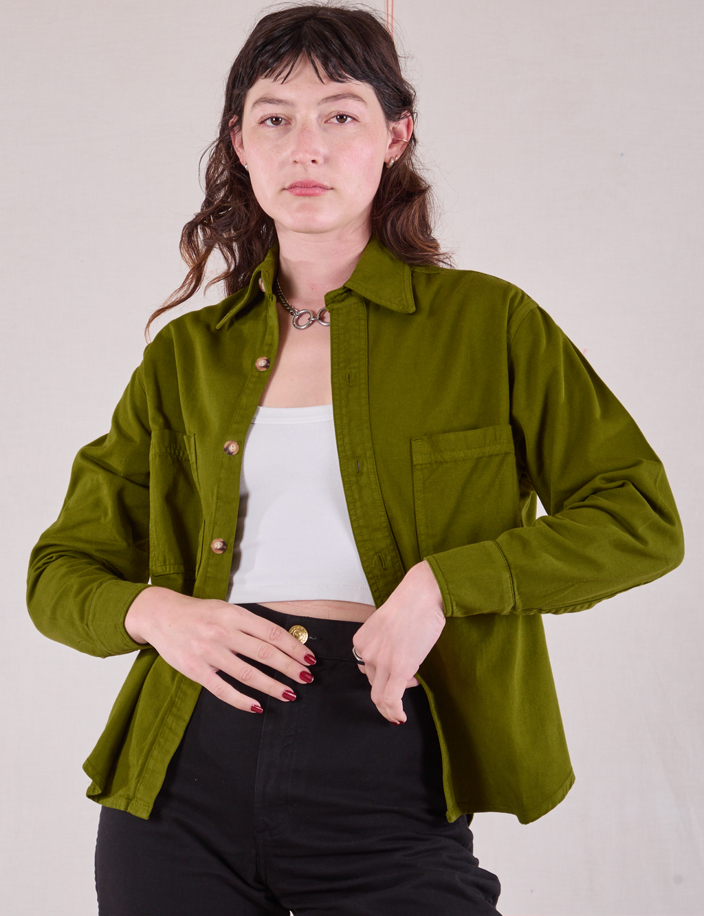 Cropped Overshirt - Summer Olive *FINAL SALE* – BIG BUD PRESS