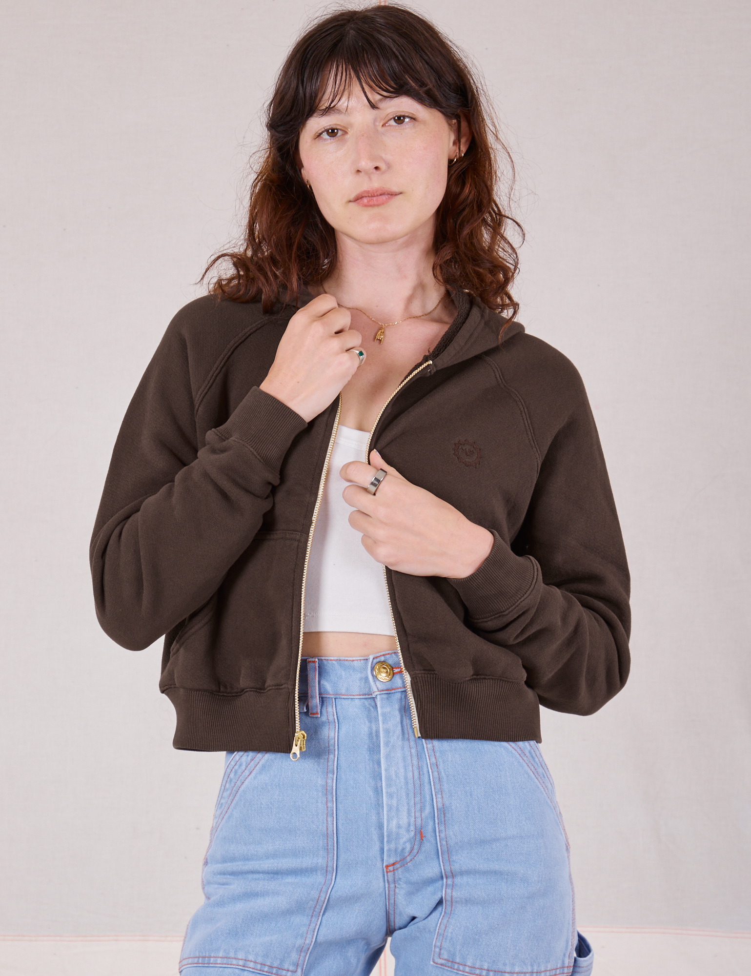 Cropped Zip Hoodie - Espresso Brown *FINAL SALE* – BIG BUD PRESS Cropped Zip Hoodie - Espresso Brown *FINAL SALE* – BIG BUD PRESS