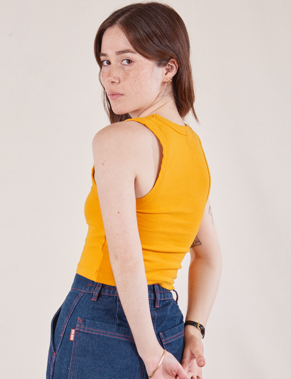 Cropped Tank Top - Mustard Yellow – BIG BUD PRESS