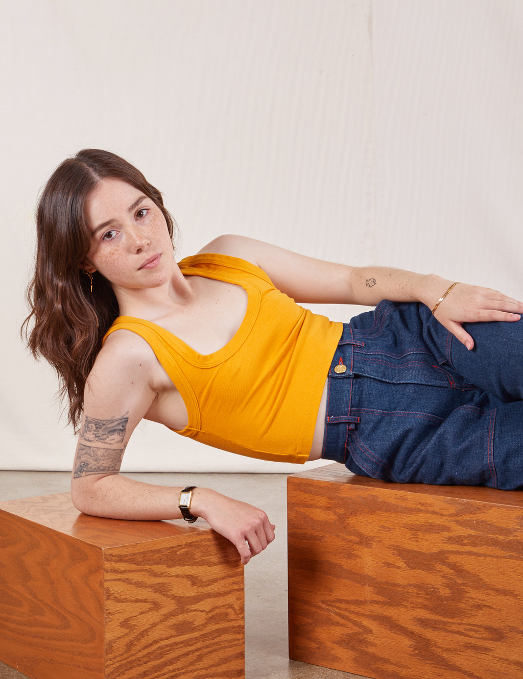 Cropped Tank Top - Mustard Yellow – BIG BUD PRESS