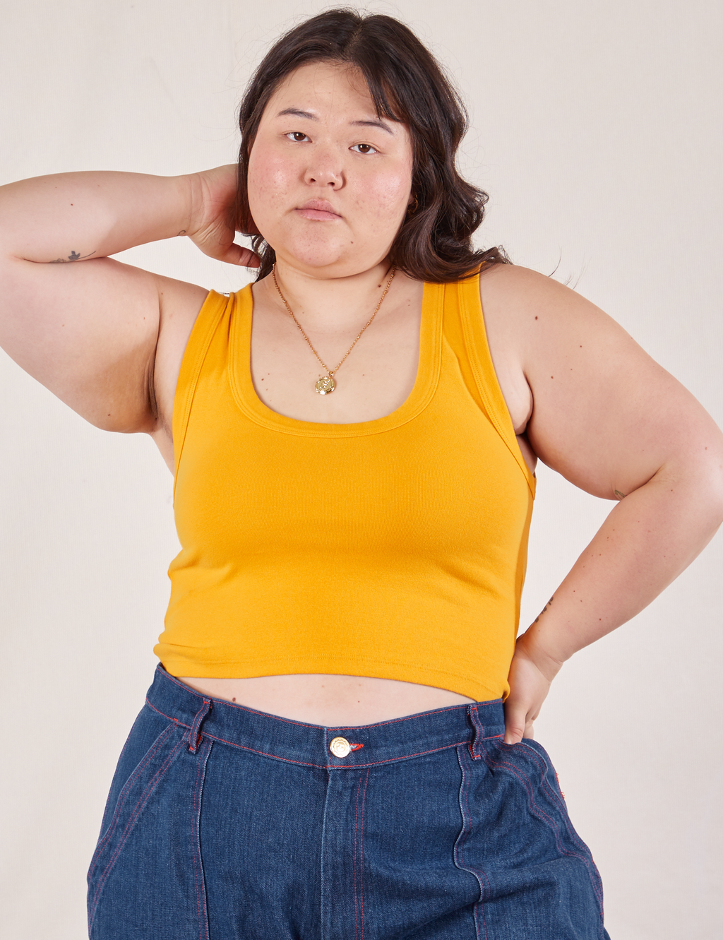 Cropped Tank Top - Mustard Yellow – BIG BUD PRESS